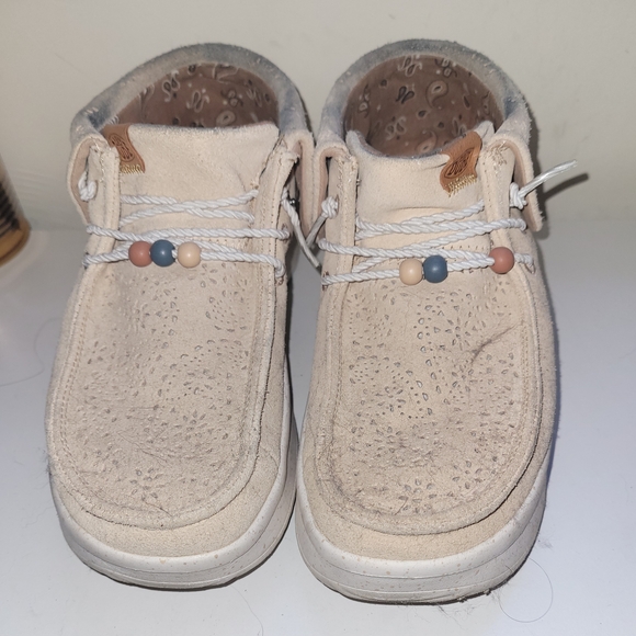 Hey Dude | Shoes | Hey Dude Womens Cream Ankle Booties With Beaded ...